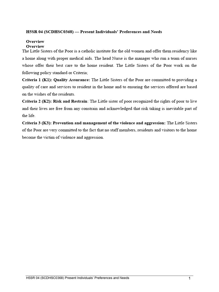 Present Individuals' Preferences and Needs | PDF | Nursing | Communication