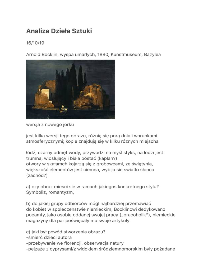 Analiza Dziela Sztuki 1 | PDF Analiza Dziela Sztuki 1 | PDF