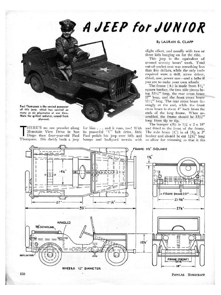 Pedal Car Plans Jeep02 | PDF