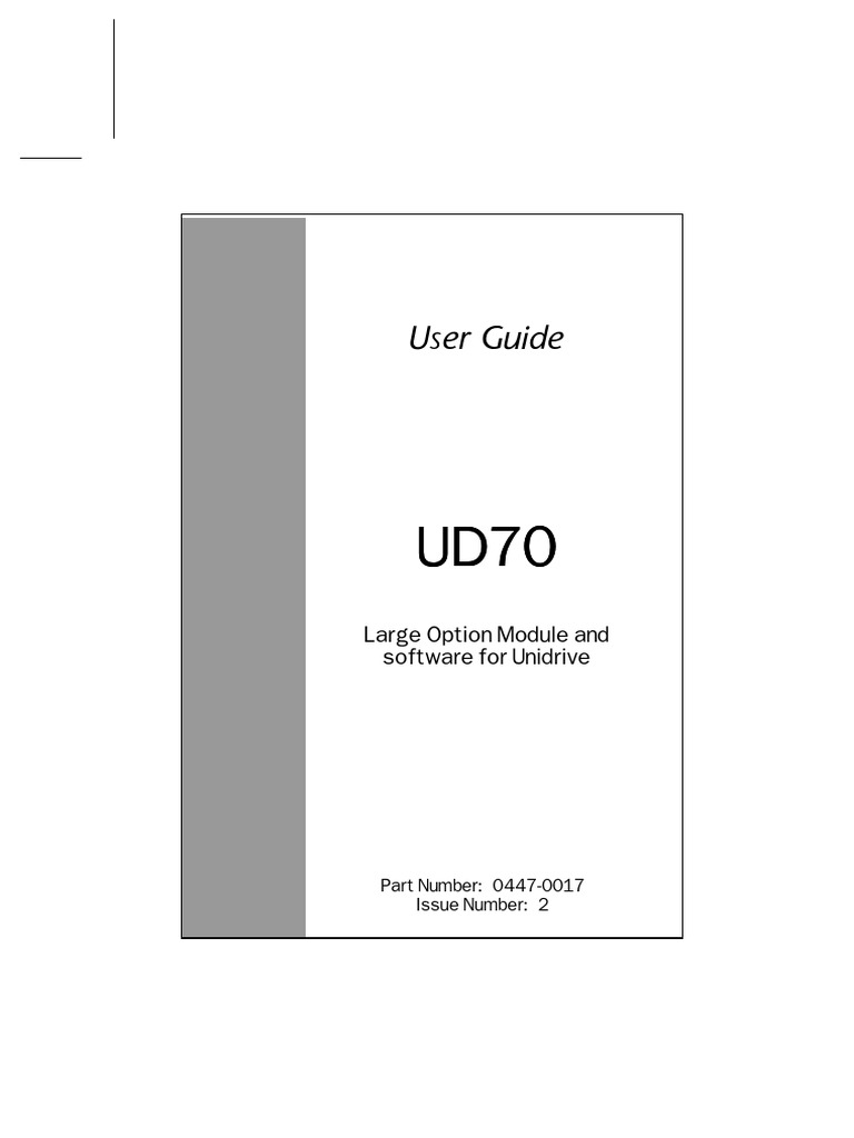 Unidrive Classic UD70 LOM User Guide | PDF | Personal Computers | Programming
