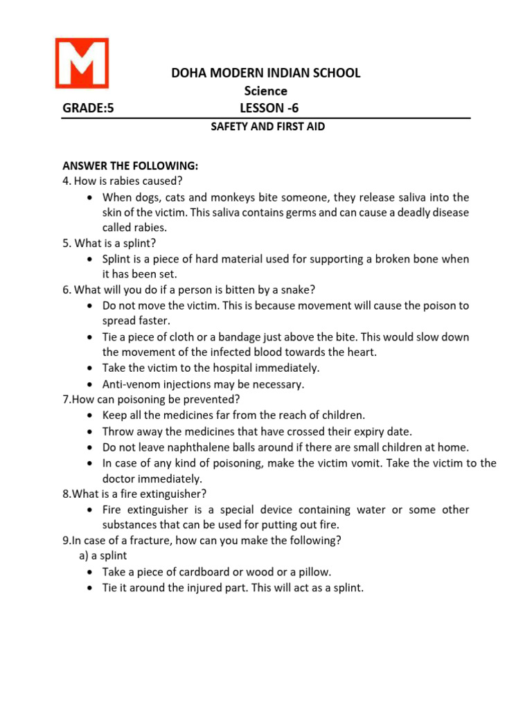 CH-6-SAFETY AND FIRST AID - Notes-2 | PDF