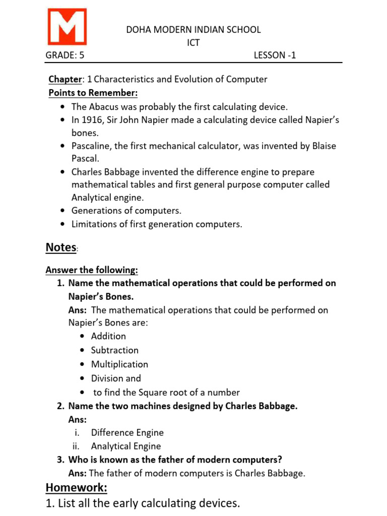 Gr-5-Ict - CH-1 - Notes1 | PDF
