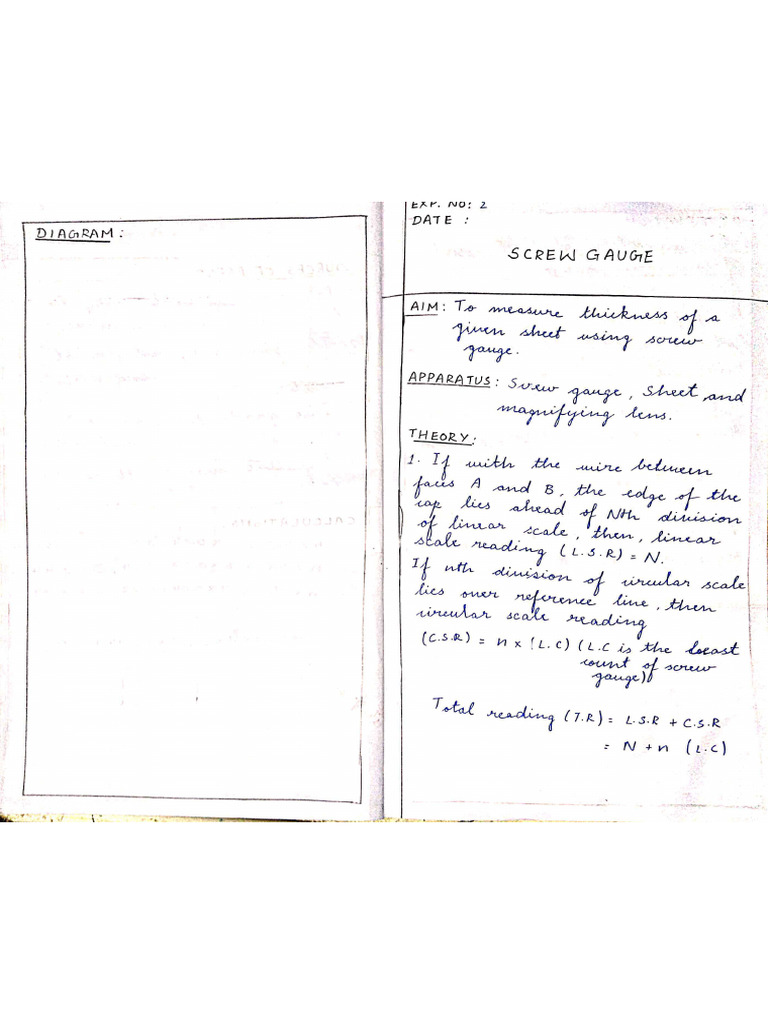 Raghu Physics Observation Exp 2A | PDF