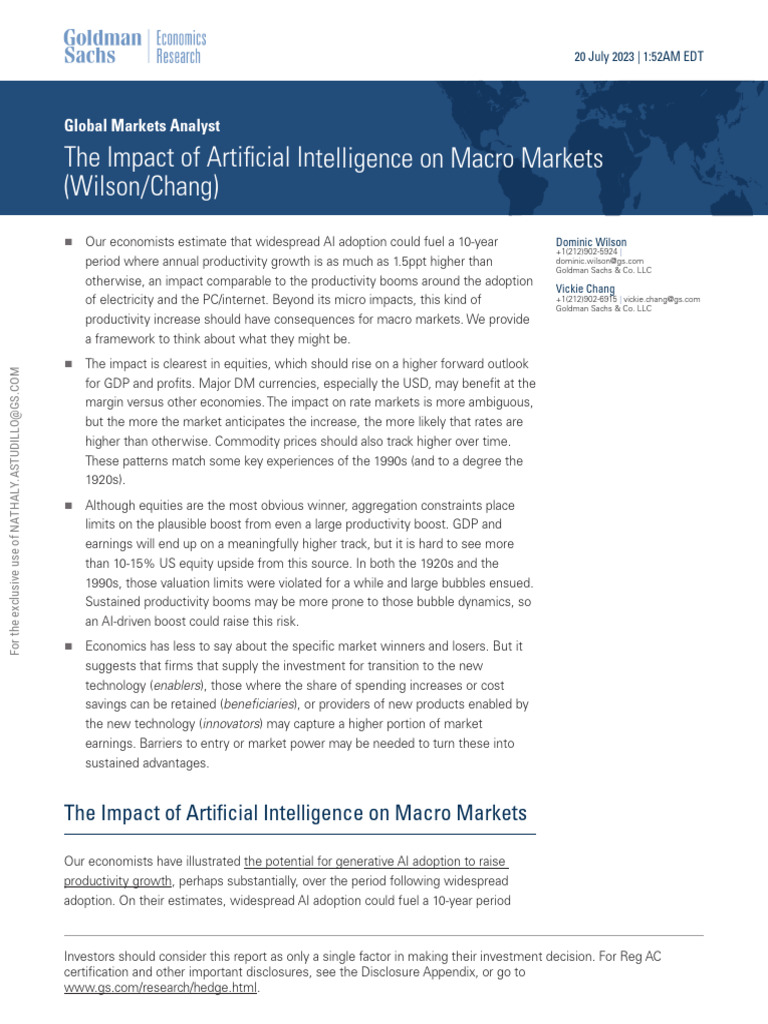 Global Markets Analyst - The Impact of Artificial Intelligence On Macro ...