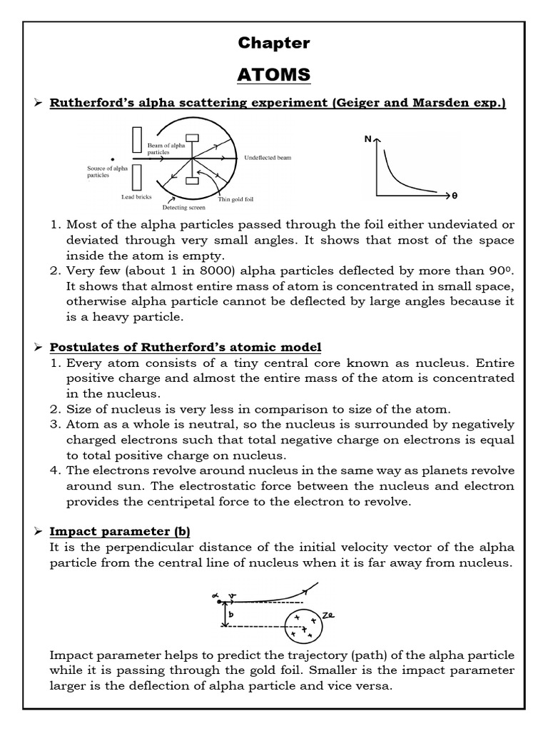 Ch - 12 Atoms-2 | PDF | Atomic Nucleus | Atoms
