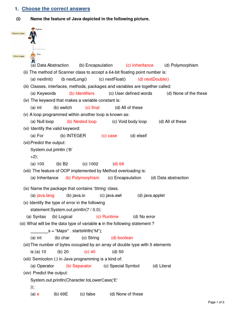 Java Programming Concepts Quiz | PDF | Computers