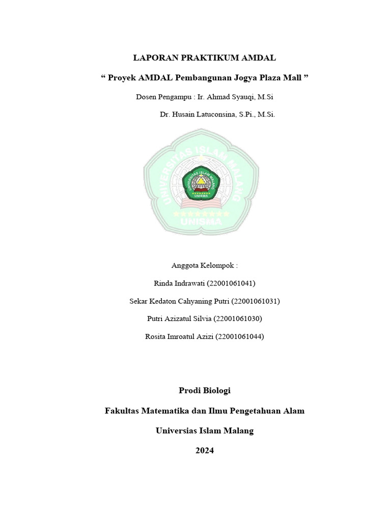 Laporan Amdal 7 | PDF | Bisnis