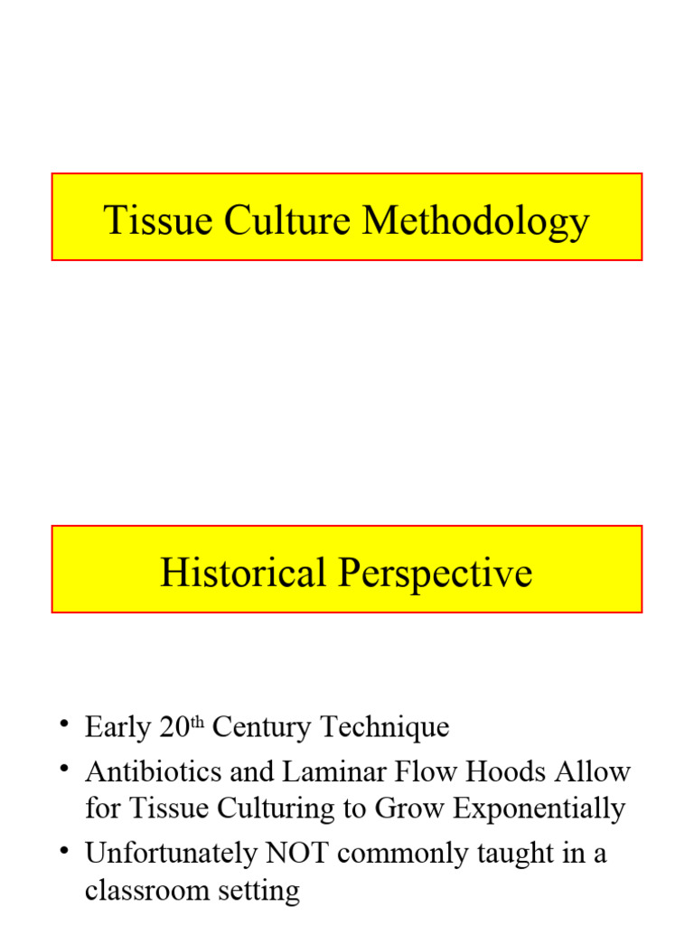 Lecture 1 Intro To Tissue Culture | PDF | Cell Culture | Chemistry