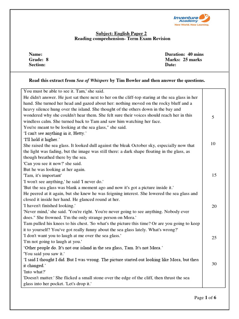 Reading Comprehension Practice | PDF