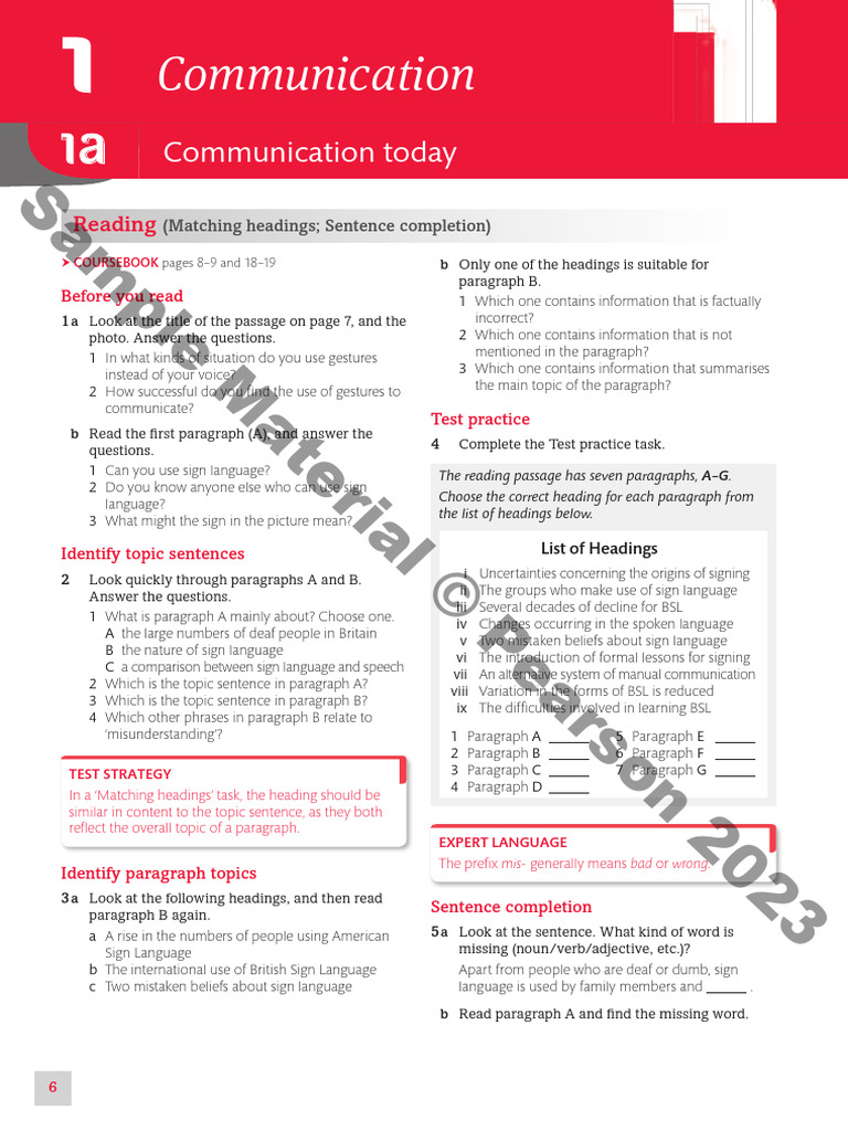 Expert IELTS B6 U1 - Coursebook | PDF | Sign Language | Linguistics
