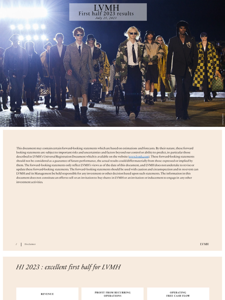 Lvmh 2023 First Half Results | PDF | Financial Economics | Economies