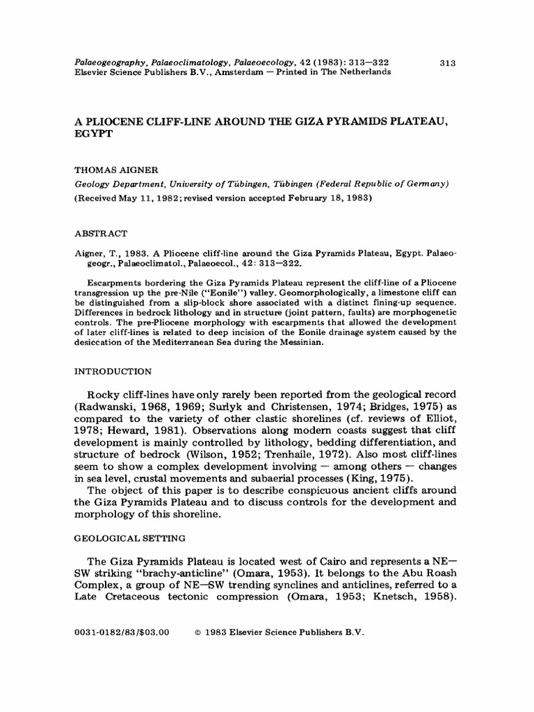 A Pliocene Cliff Line Around The Giza Pyramids Plateau Egypt - Aiguer ...