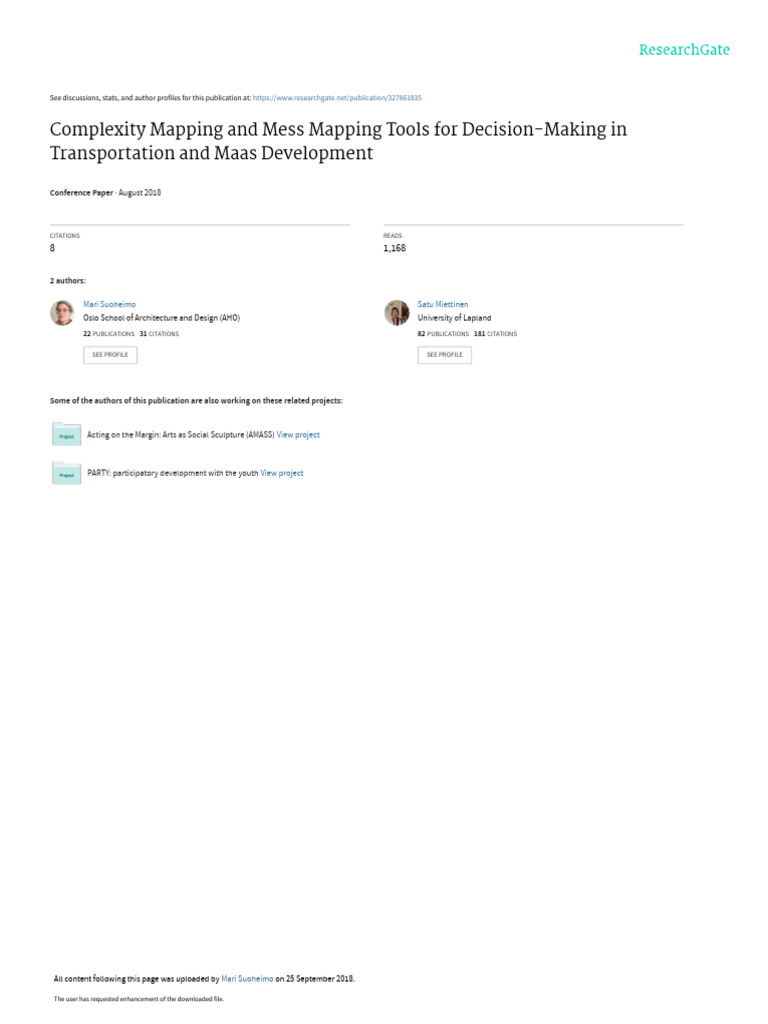 Complexity Mapping and Mess Mapping Tools For Decision-Making in ...