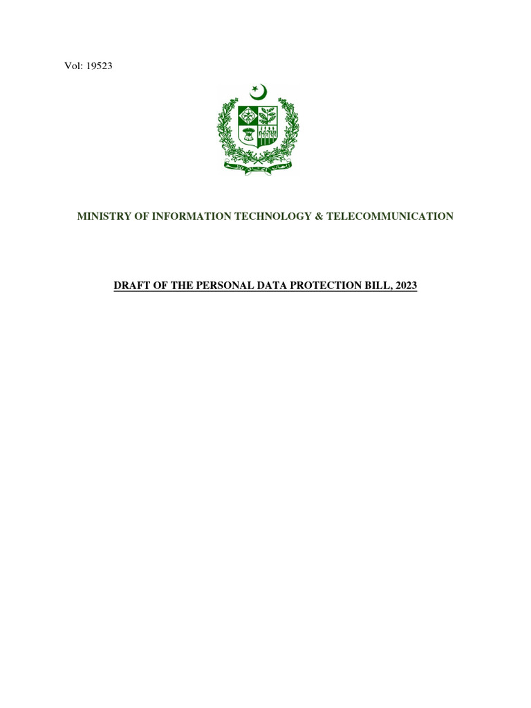 Draft Personal Data Protection Bill 2023 | PDF | Health Care | Health ...