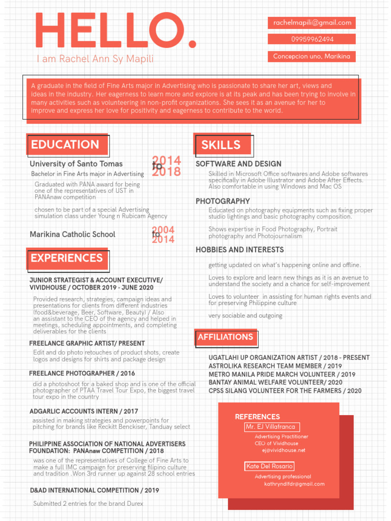 Mapili Rachel Creative Resume June 2020 | PDF