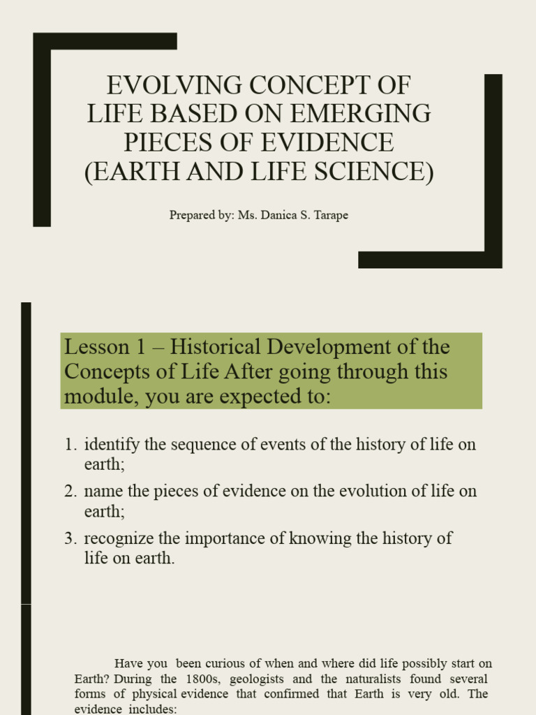 Evolving Concepts of Life Evidence | PDF | Cell (Biology) | Life