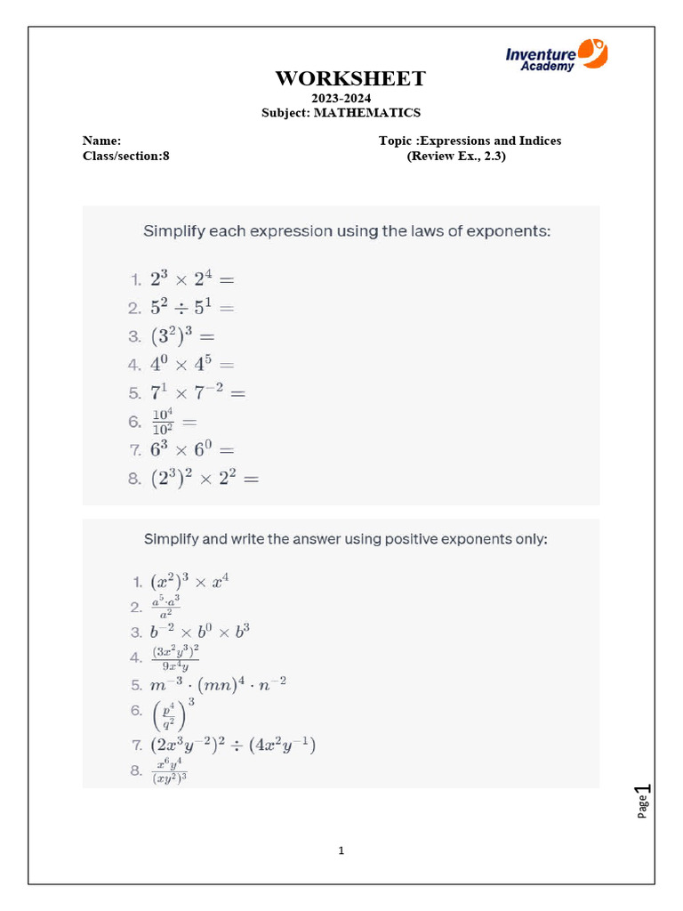 WS - Unit 2 - Exercise 2.3 (1) - 1 | PDF