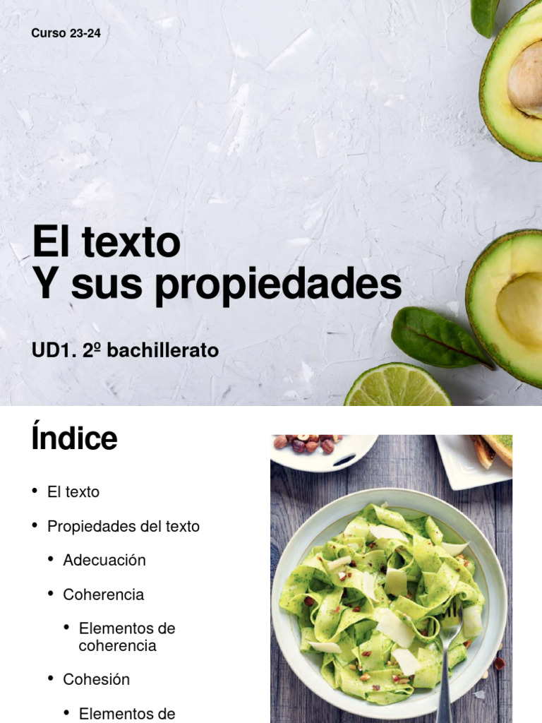 El Texto y Sus Propiedades. 23-24. 2Âº Bachi-2 | PDF