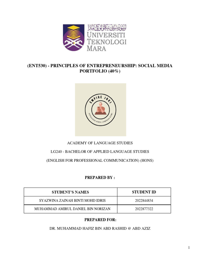 Ent530 Social Media Platform 40% | PDF | Marketing | Marketing Strategy