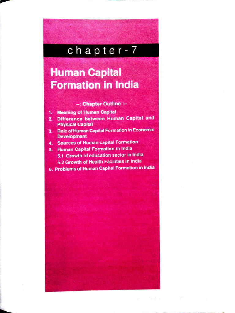 Human Capital Formation In India(Economics) | PDF | Cost Of Living ...