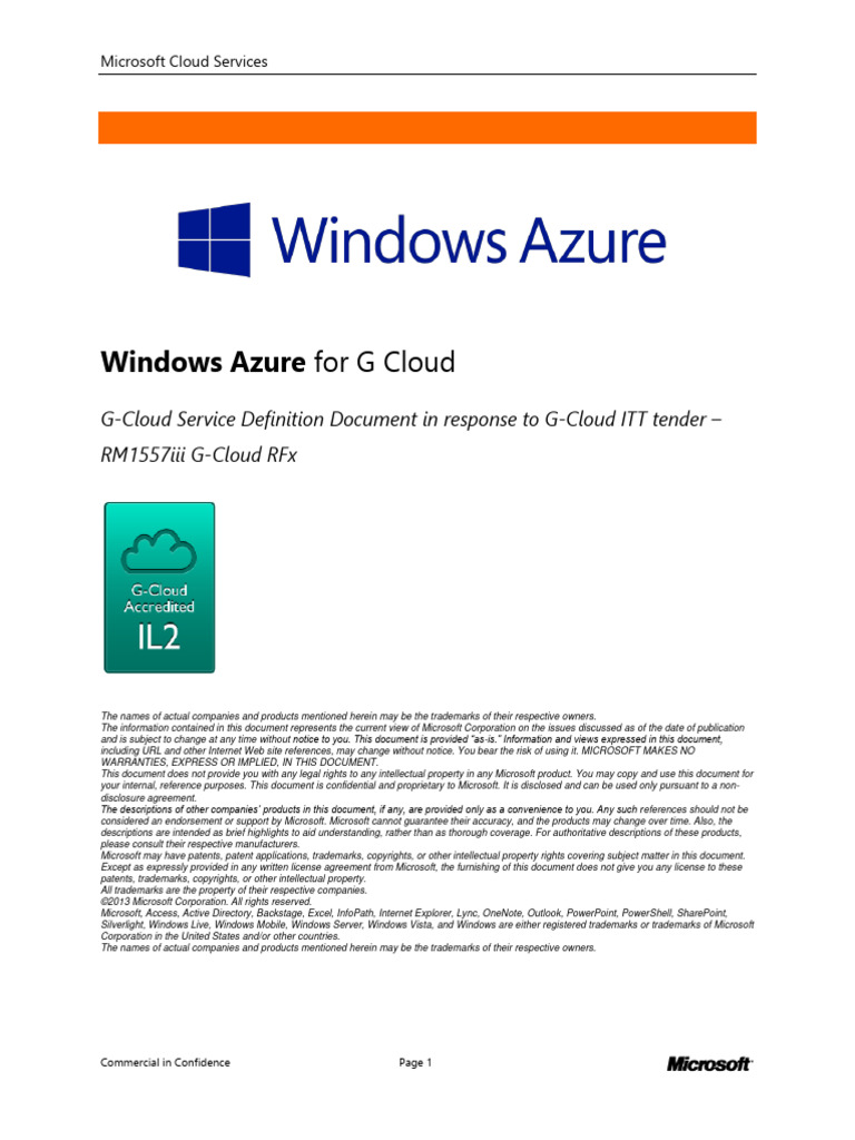 G Cloud v3 Windows Azure Platform Service Definition | PDF | Microsoft ...