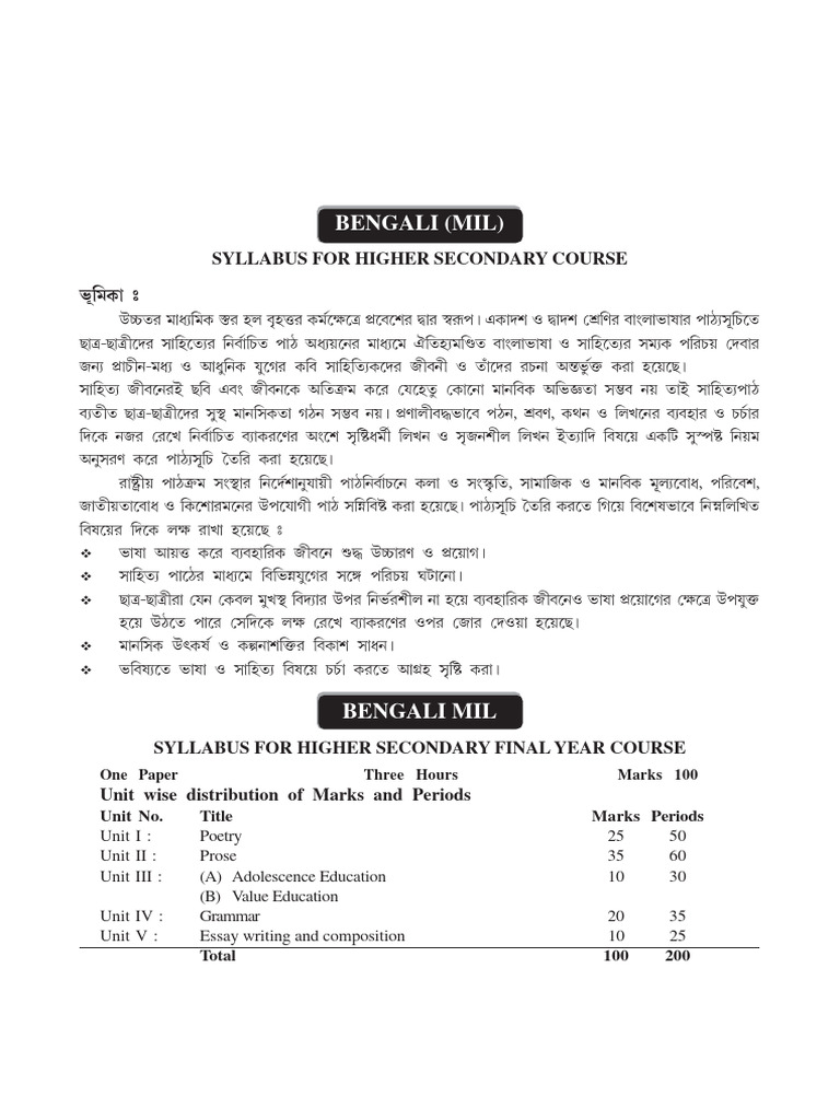 2 Bengali MIL | PDF | Writing