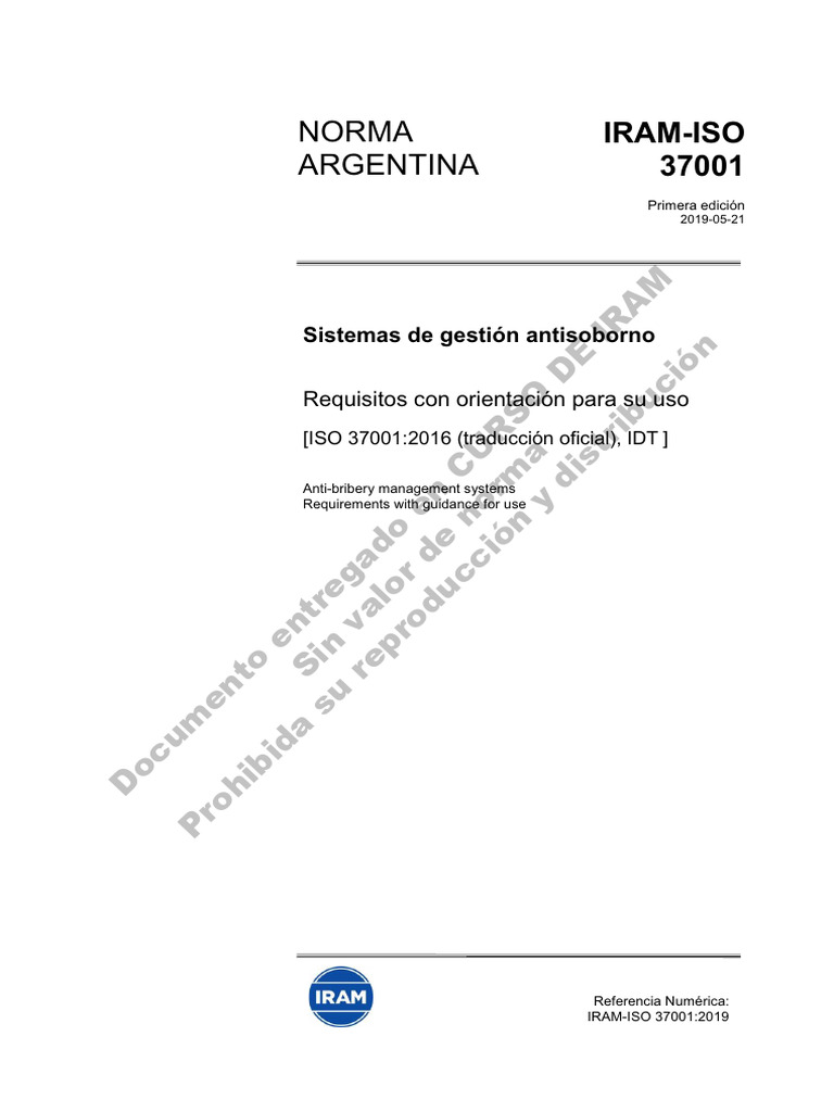 Iso 37001 | PDF | Business | Regulación