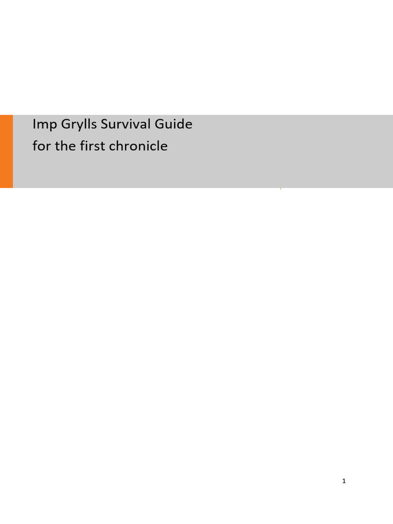Imp Grylls Survival Guide For The First Chronicle | PDF | History