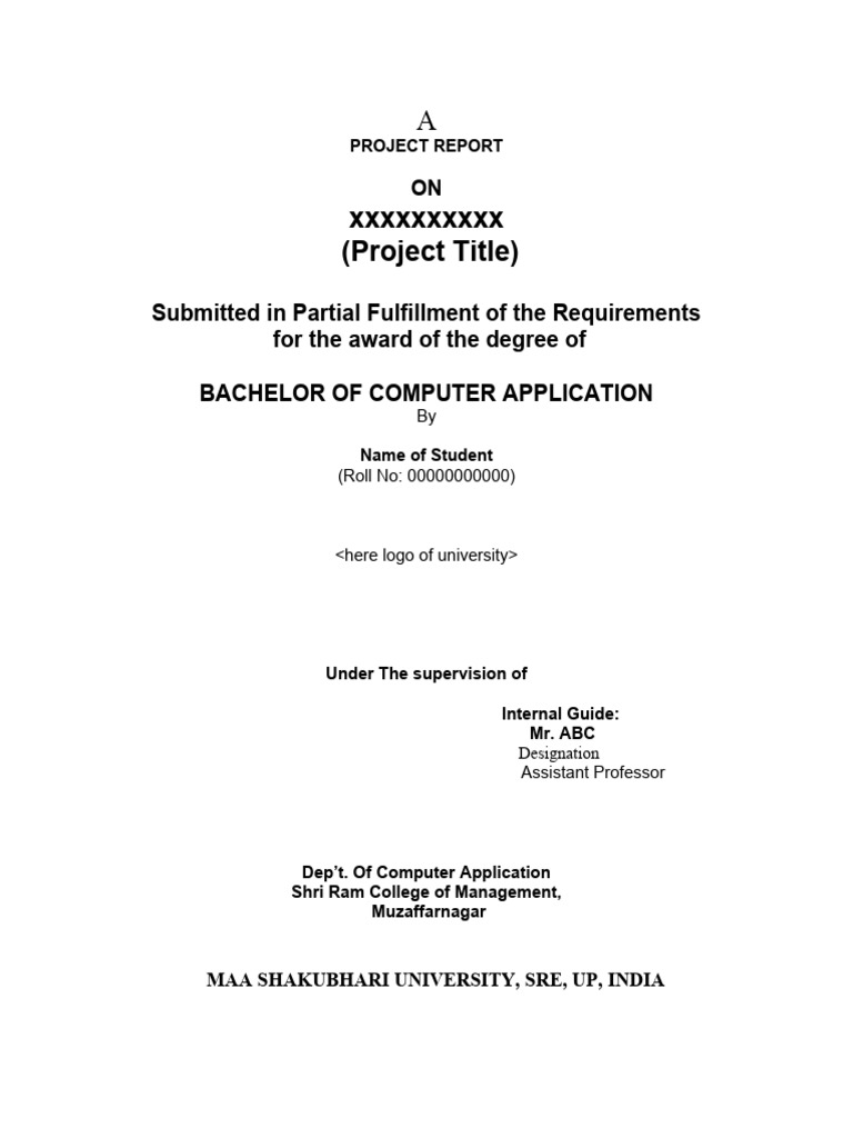 Project Layout of BCA V Sem | PDF | Software Engineering | Computer Engineering