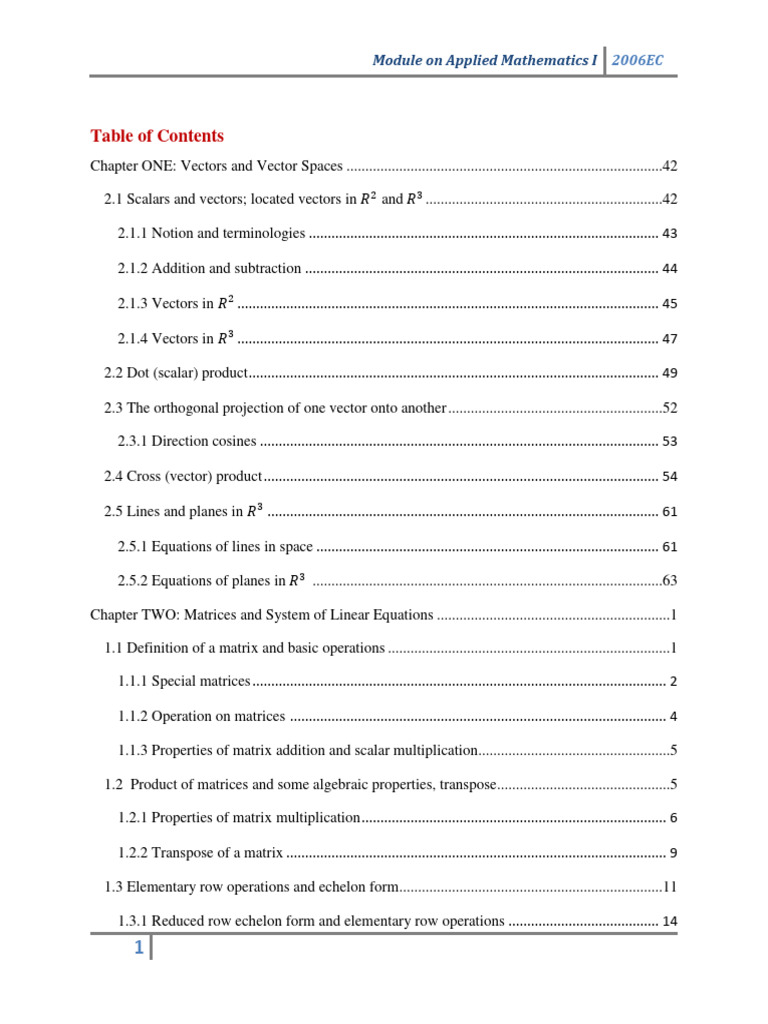 Applied I Module | PDF | Matrix (Mathematics) | Integral