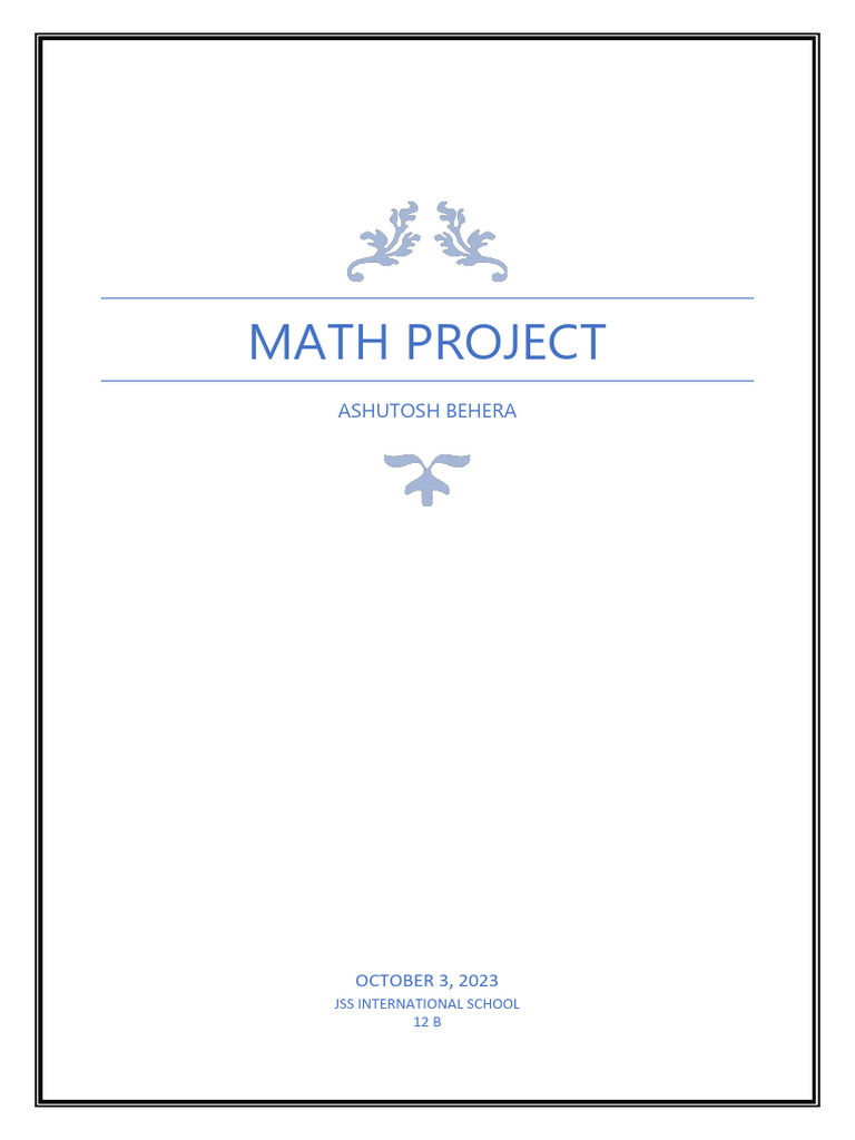Ashutosh Behera - Math Project | PDF | Integral | Function (Mathematics)