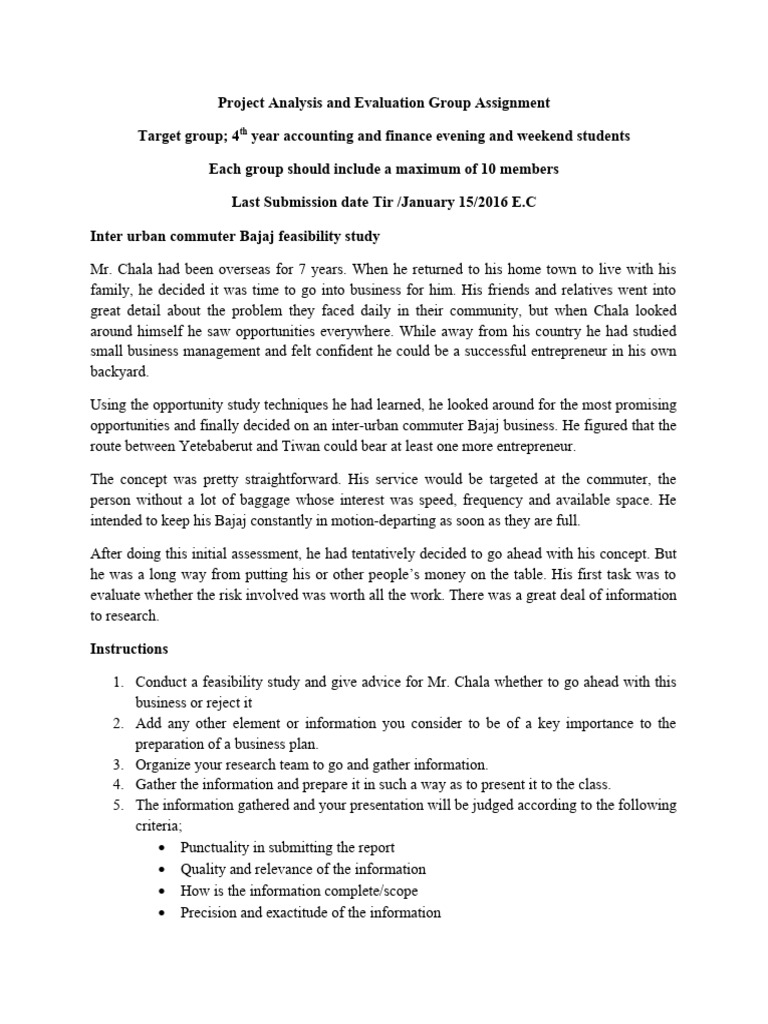 Project Assignment | PDF | Feasibility Study | Business