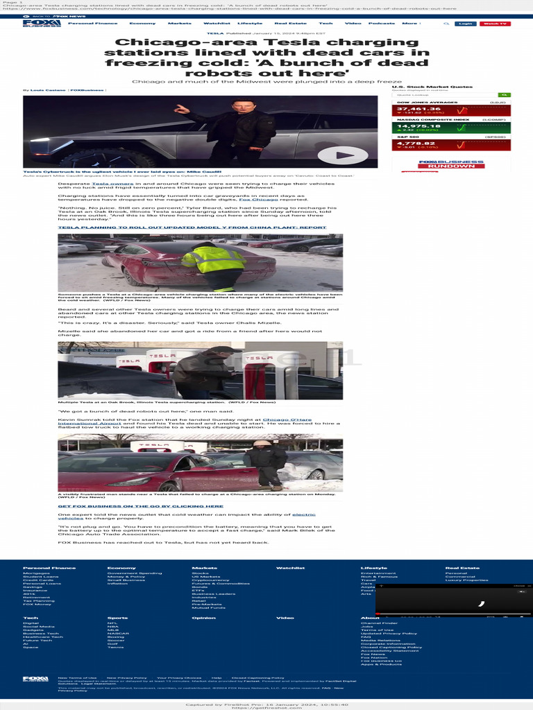 Chicago Tesla Charging Woes in Cold | PDF | Fox Broadcasting Company ...