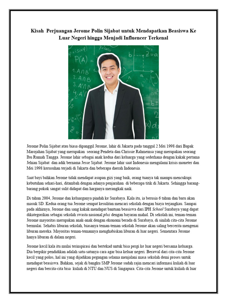 Biografi Jerome Polin Sijabat | PDF