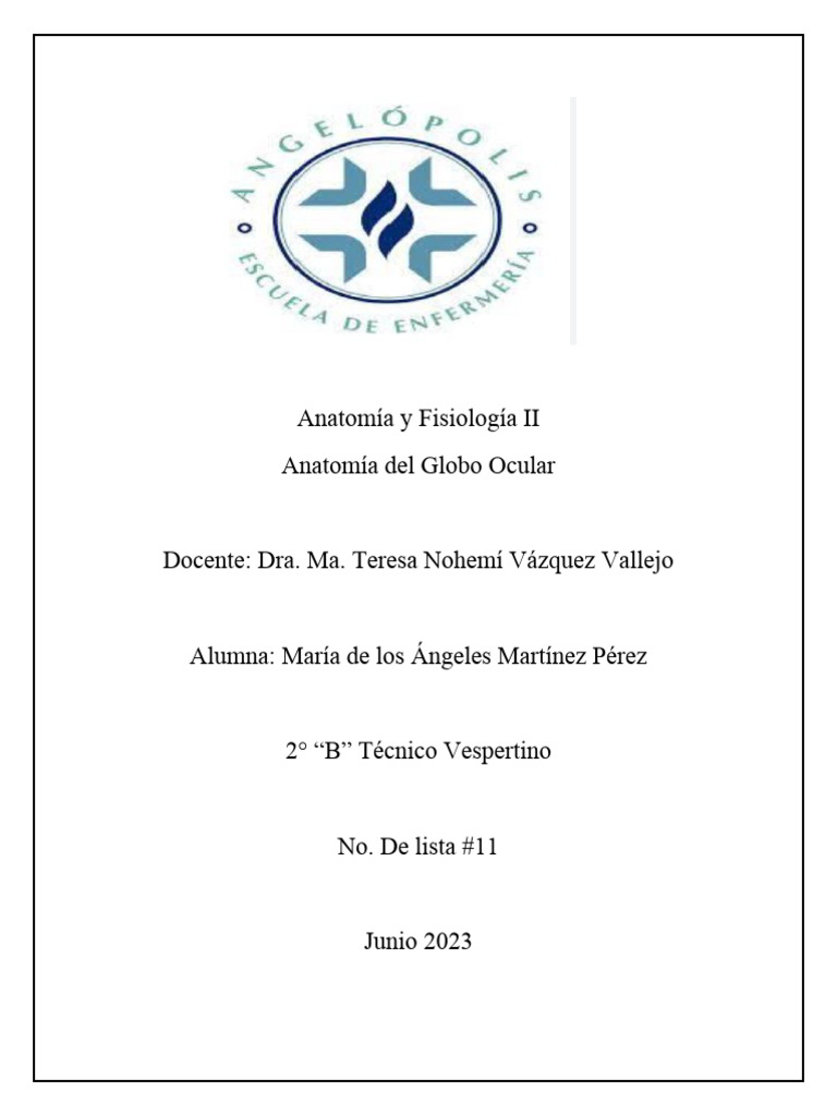 Anatomía y Fisiología II Globo Ocular | PDF Anatomía y Fisiología II Globo Ocular | PDF