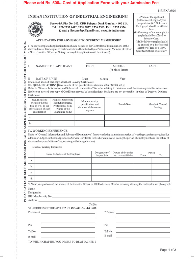 Admission Form New 2023 | PDF