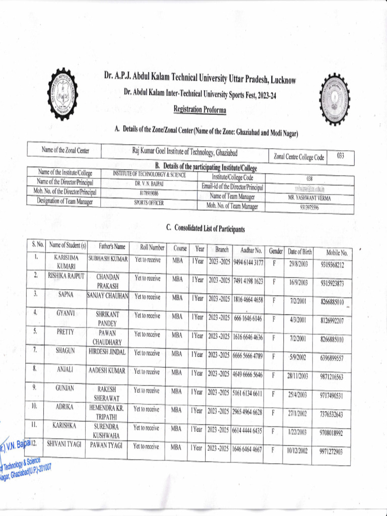 Updated List For Zonal Fest - 20231102 - 0001 | PDF | Government Of India