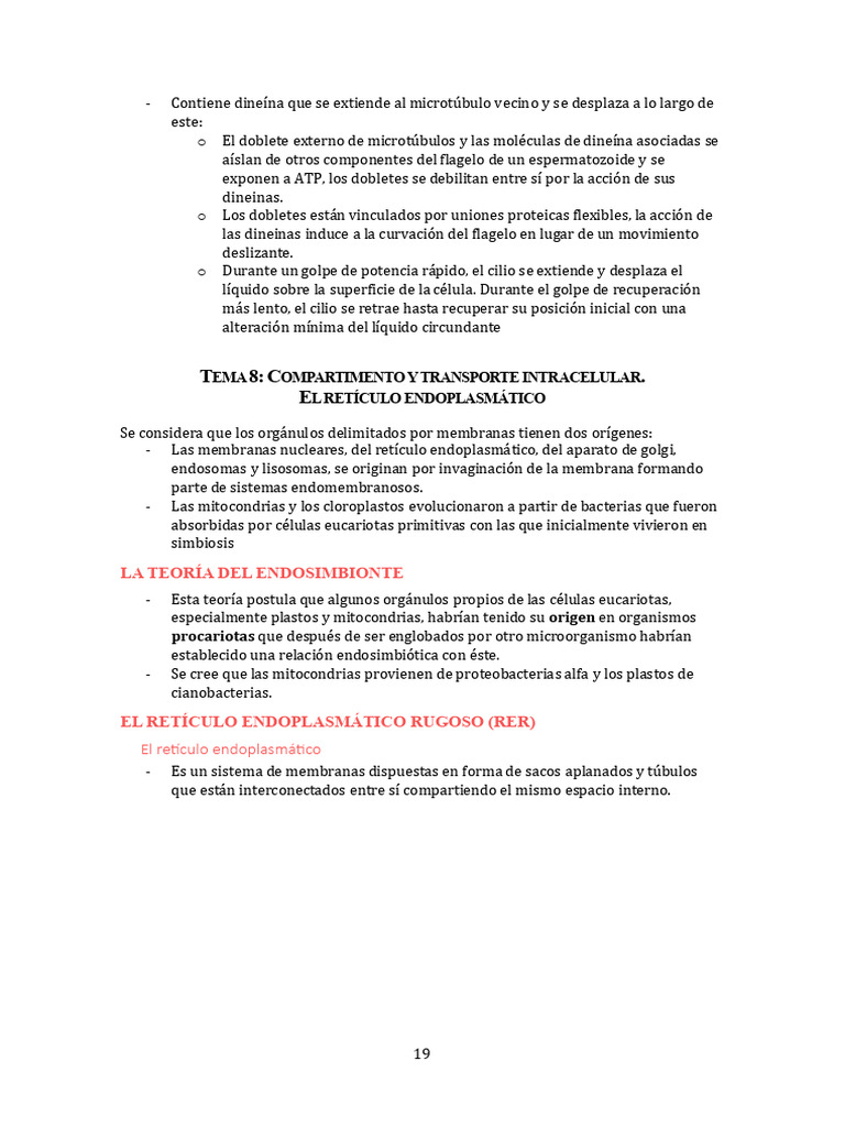 Tema 8 Biocel | PDF | Retículo endoplásmico | Membrana celular