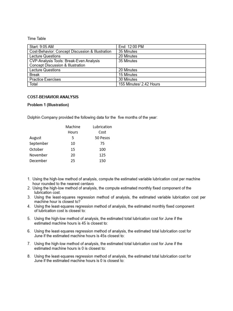 Cost Behavior & CVP Analysis Guide | PDF | Management Accounting | Financial Accounting