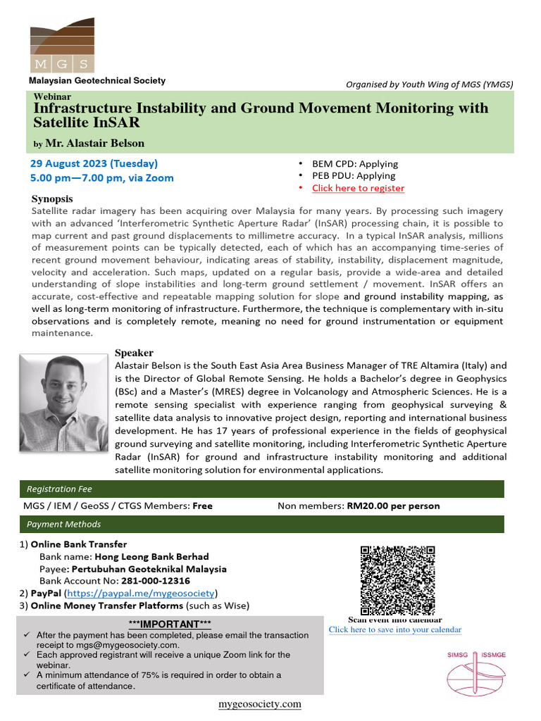 MGS Webinar On Satellite InSAR (29.08.2023) | PDF | Remote Sensing ...