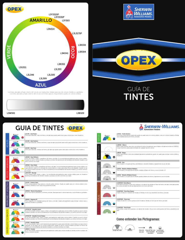 Guia-de-tintes-OPEX | PDF | Amarillo | Color