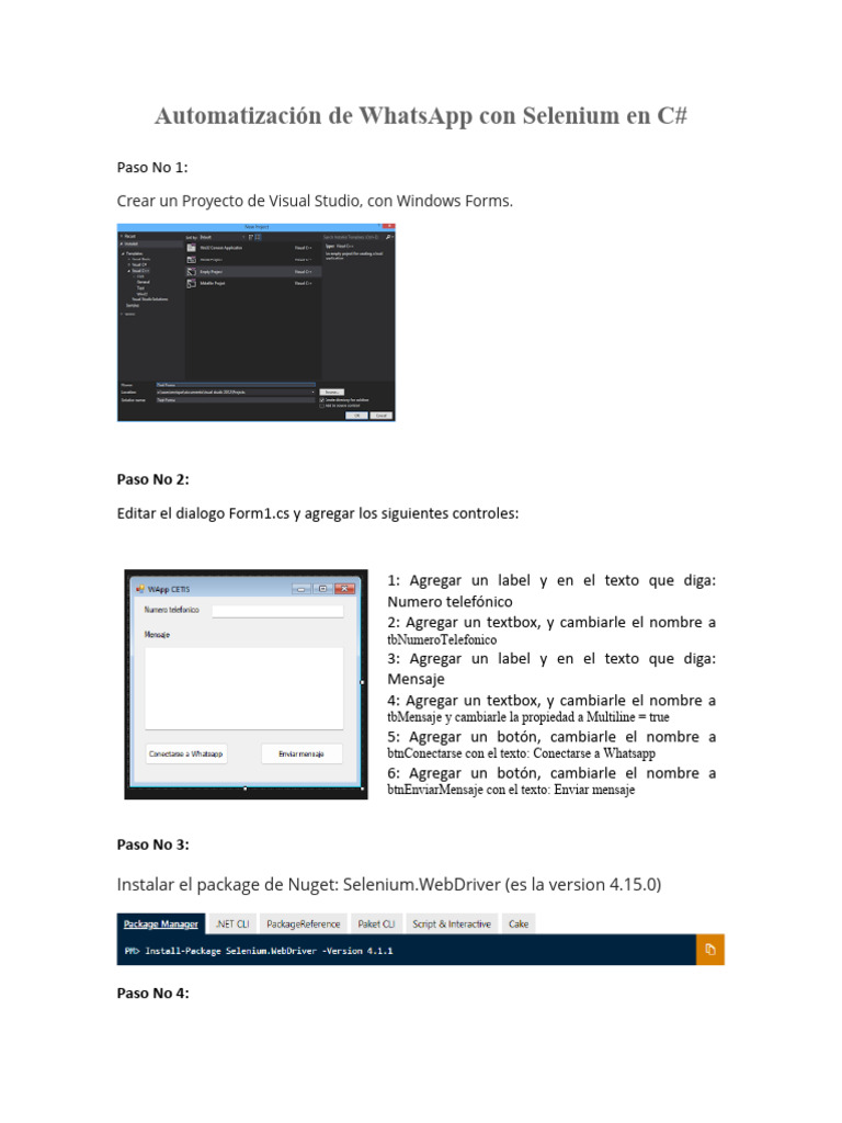 Automatizacion de Whatsapp con Selenium en C | PDF