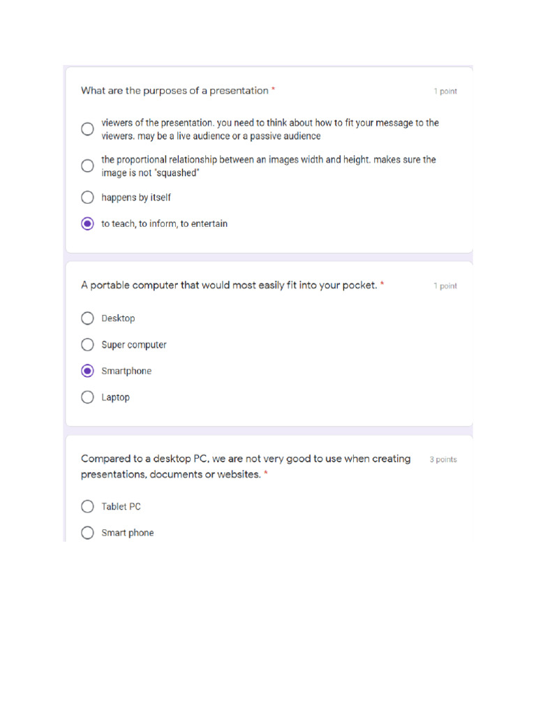 Questions of Revision Ict GRADE 8 | PDF