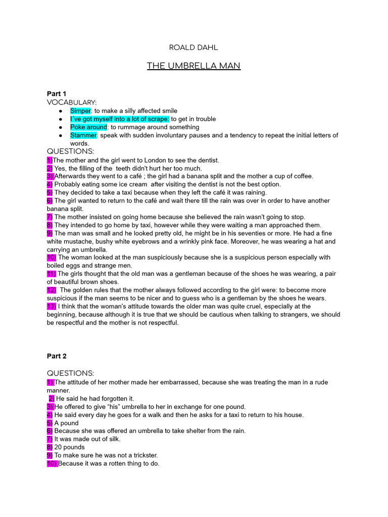 The Umbrella - Activities | PDF