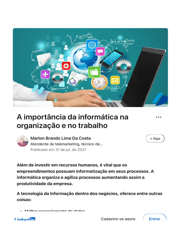Importância da Informática nas Empresas | PDF