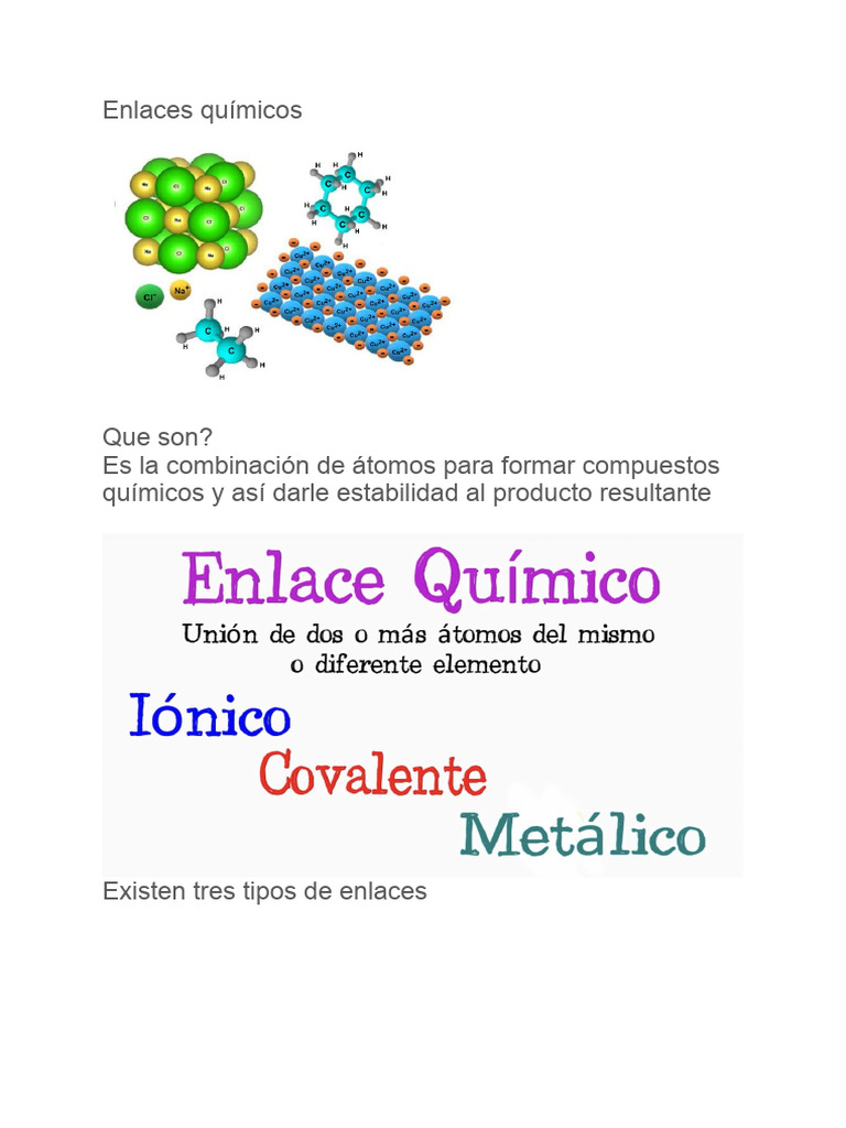 Enlaces Quimicos | PDF | Química | Compuestos orgánicos