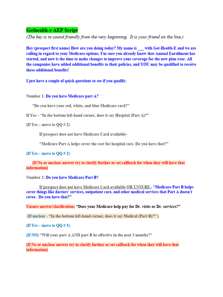 Aep - Ghe Script 10-15-23 | PDF | Medicare (United States) | Health Policy