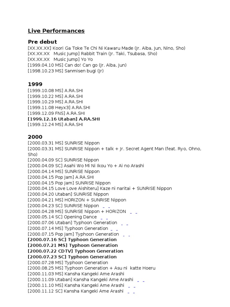 Live Performances | PDF | Leisure
