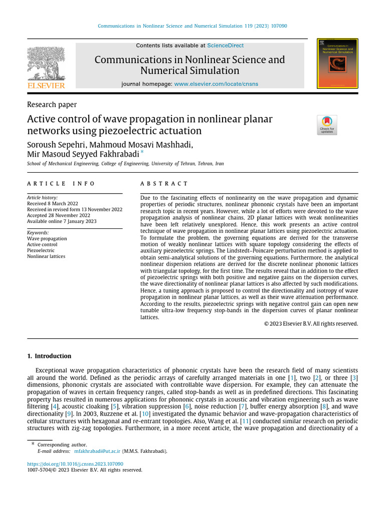 Active Wave Propagation in Planer Structures | PDF