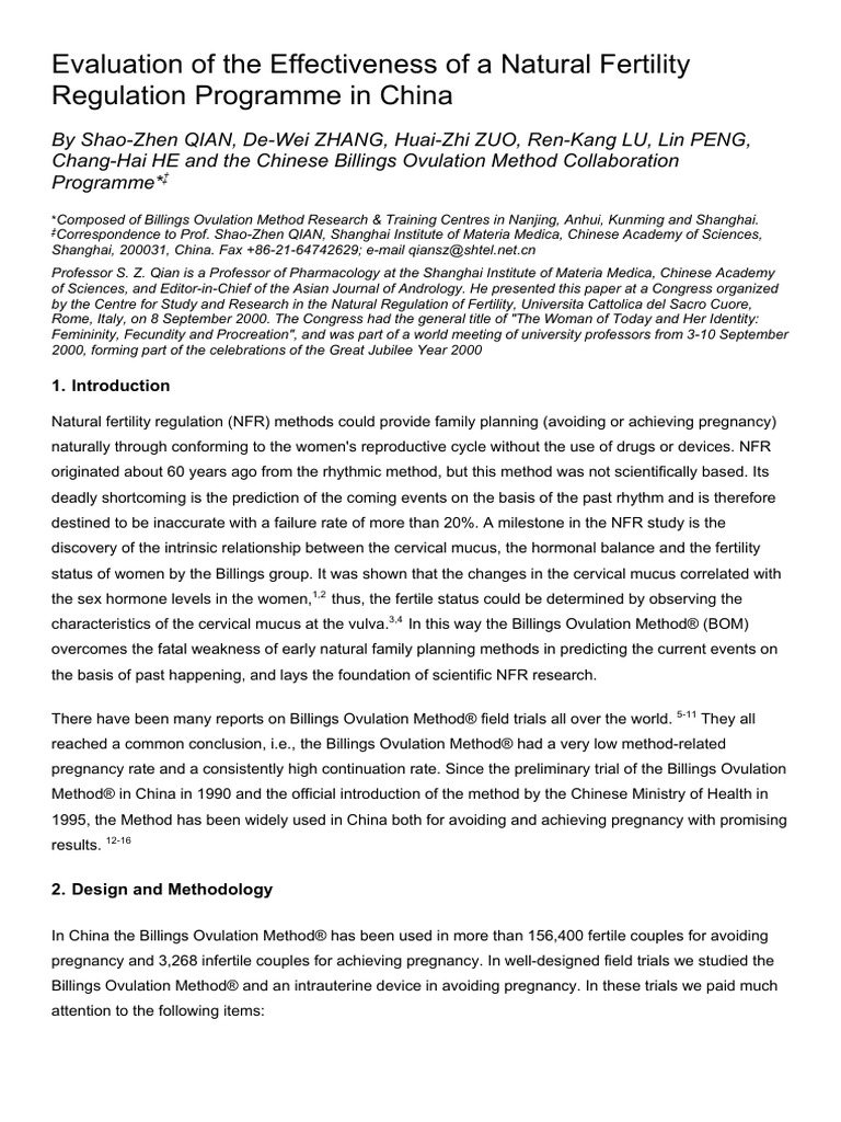 Evaluation-of-the-Effectiveness-of-a-Natural-Fertility-Regulation-Programme-in-China | PDF ...